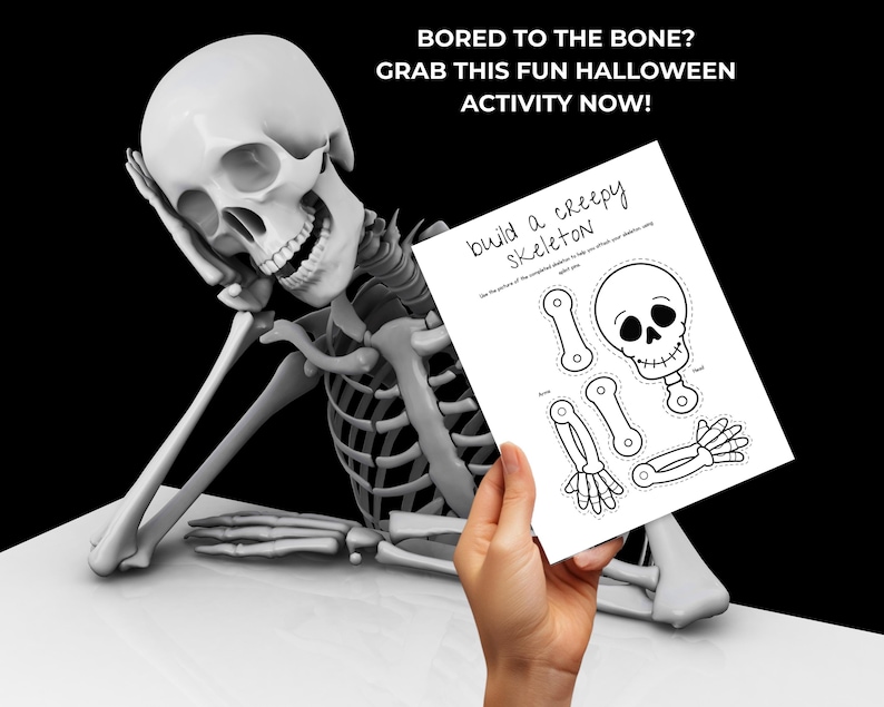 Build A Skeleton Craft Printable Halloween Activity for Kids Cut and ...