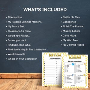 Back to School Activities Classroom Games for Kids Printable ...