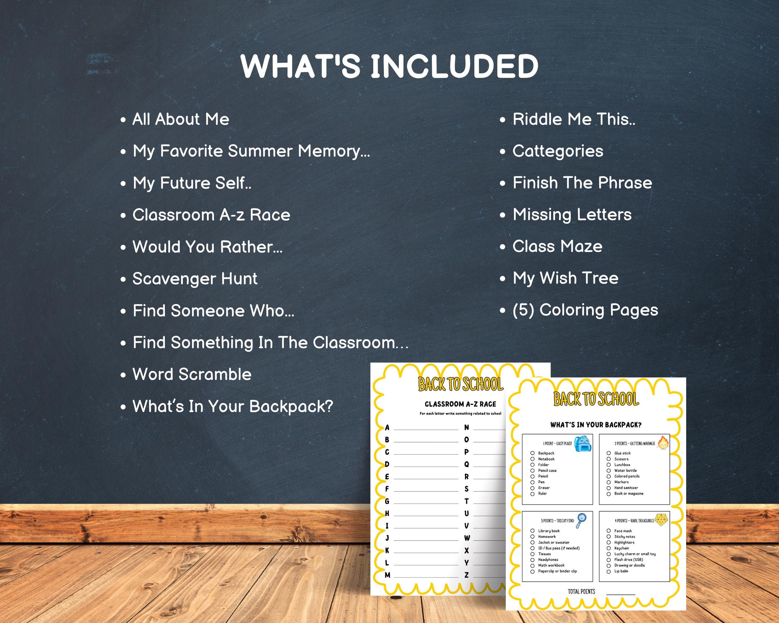 Back to School Activities Classroom Games for Kids Printable ...