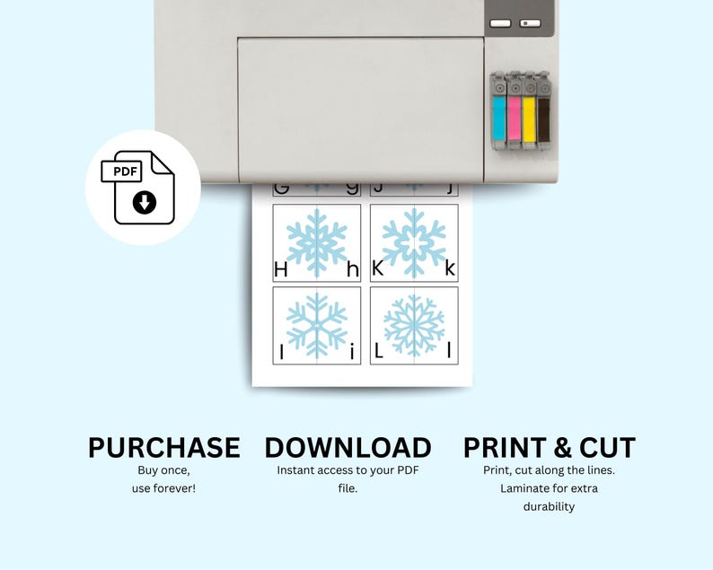 Winter Alphabet Matching Game Printable Uppercase & Lowercase Letter ...