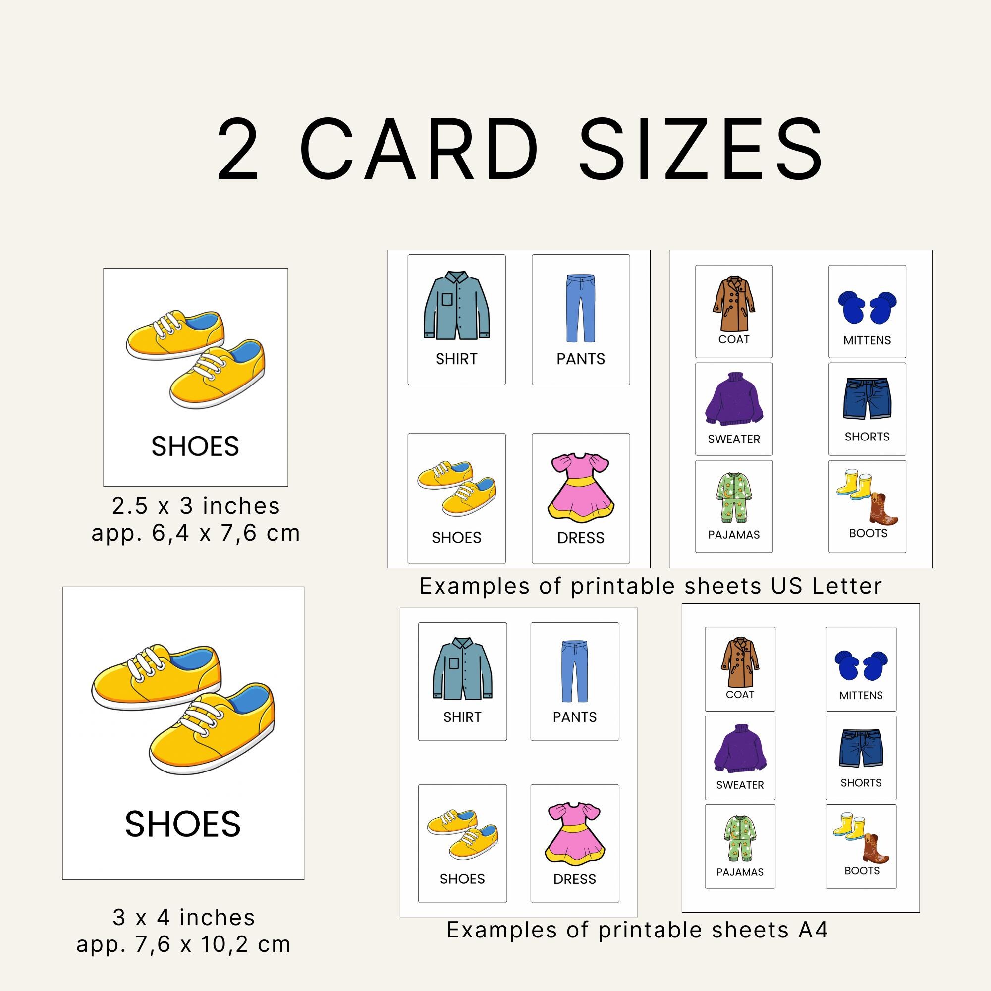 Clothes Flashcards for Kids – Printable Clothing Vocabulary Cards – 12 ...