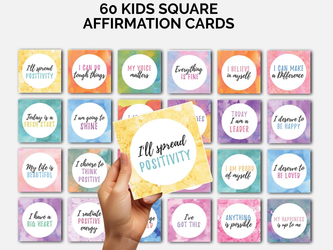 Mindfulness Affirmation Cards for Kids: Printable Lunchbox Notes ...