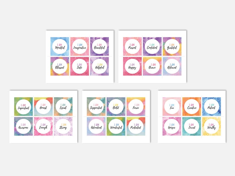 Mindfulness Affirmation Cards for Kids: Printable Lunchbox Notes ...