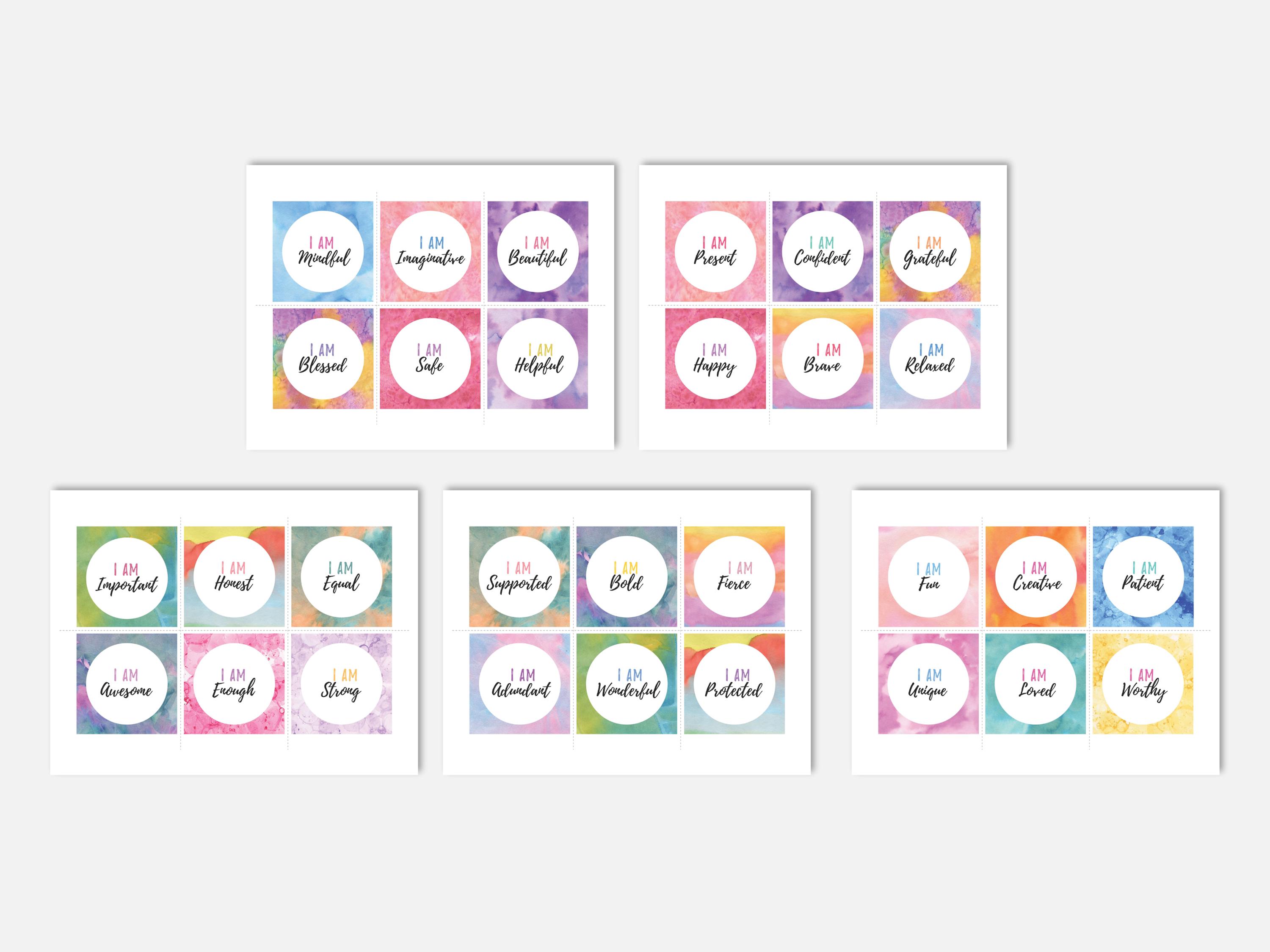 Mindfulness Affirmation Cards for Kids: Printable Lunchbox Notes ...