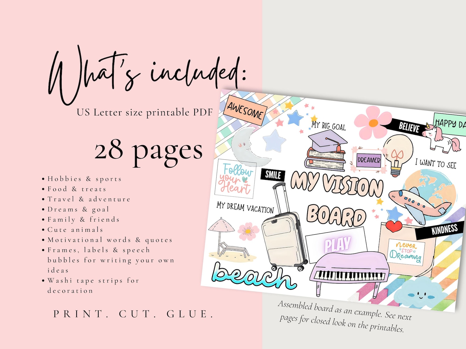 Kids Vision Board Kit, Vision Board Printables, Vision Board Prints ...