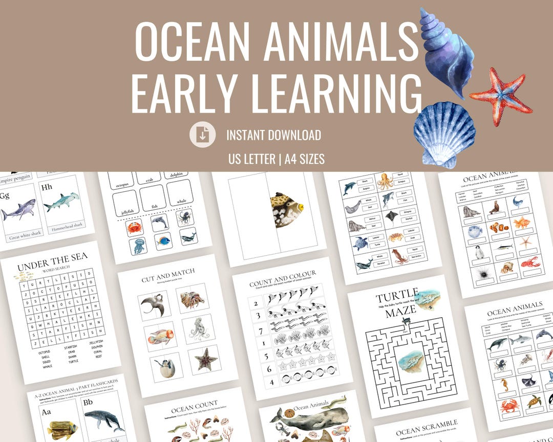 Under the Sea Ocean Activities for Kids Printable Ocean Animals for ...