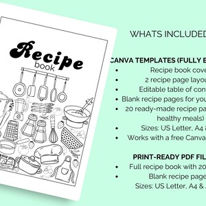 Editable Recipe Book Template Family Cookbook Printable Digital Recipe ...