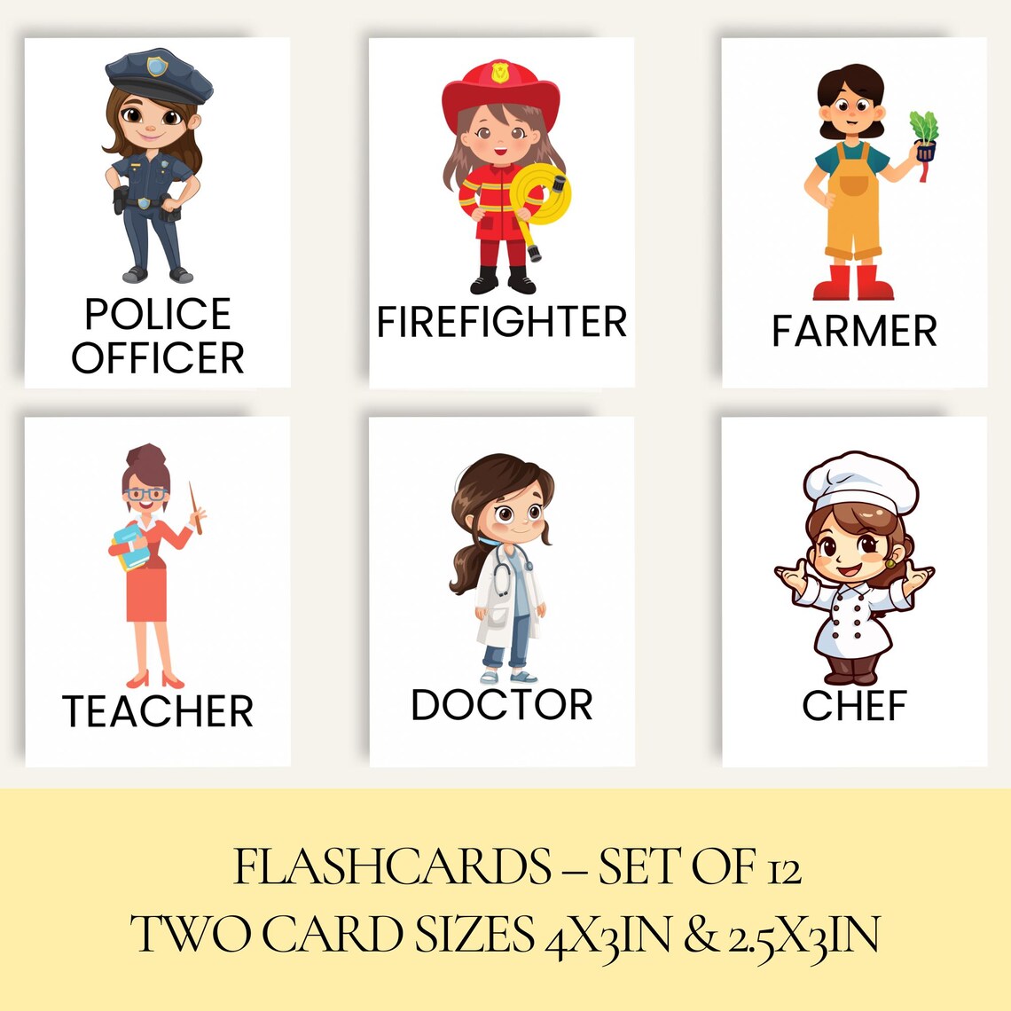 Occupations Flashcards for Kids Flashcards Printable Professions ...