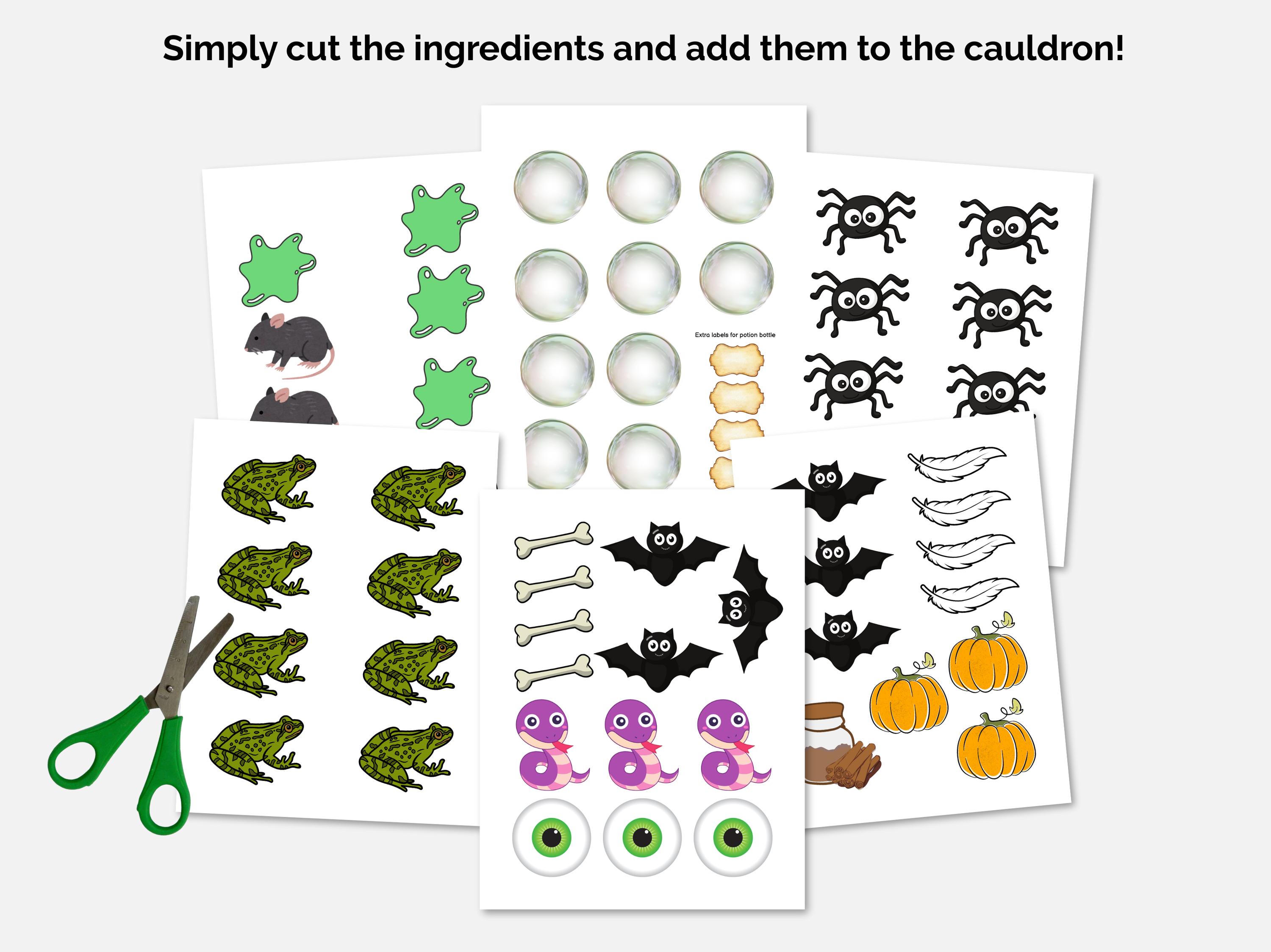 Dramatic Play Kit Printable Halloween Potion Making Pretend Play Witch ...