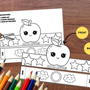 Back to School Paper Crown Coloring Craft for First Day of School Paper ...