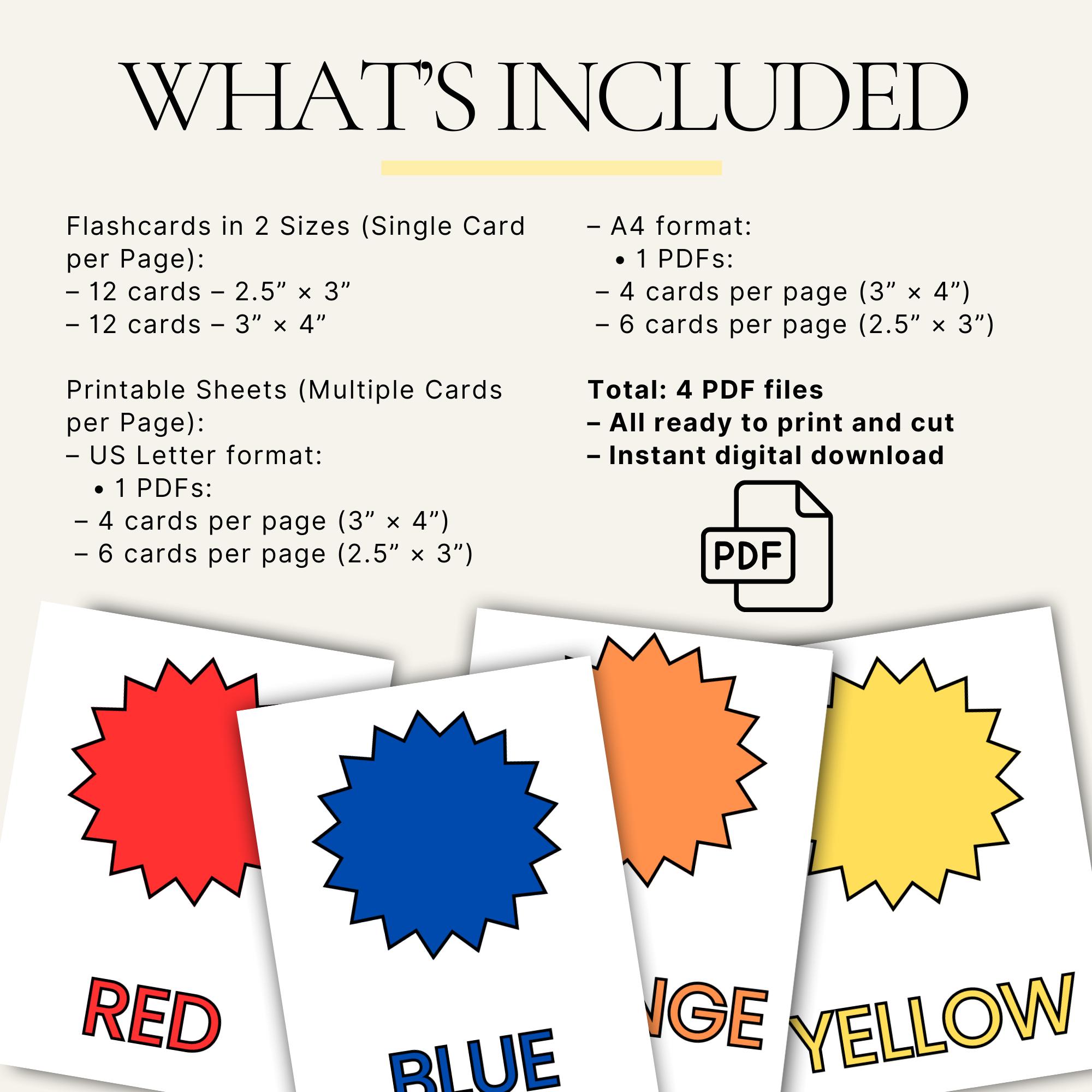 Color Flashcards for Kids – Printable Preschool Learning – 12 Colors ...