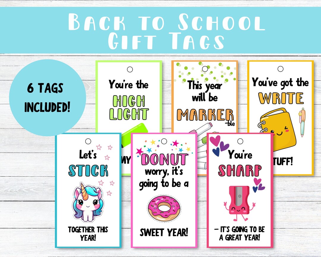 Back to School Gift Tag Printable First Day of School Gift for Teacher ...