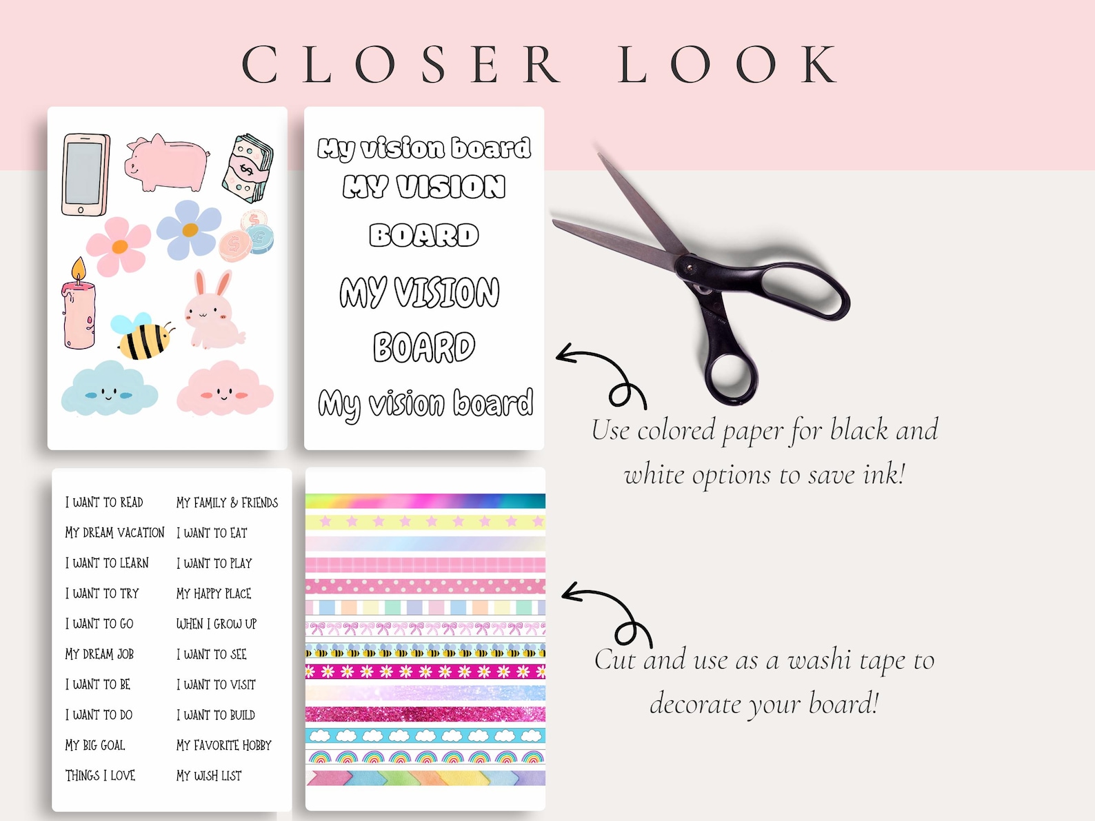 Kids Vision Board Kit, Vision Board Printables, Vision Board Prints ...
