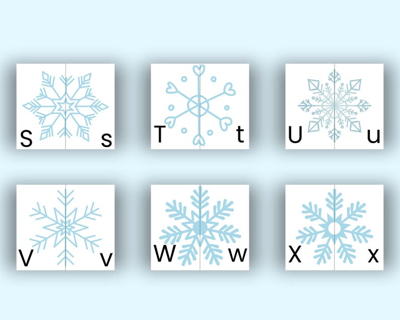 Winter Alphabet Matching Game Printable Uppercase & Lowercase Letter ...
