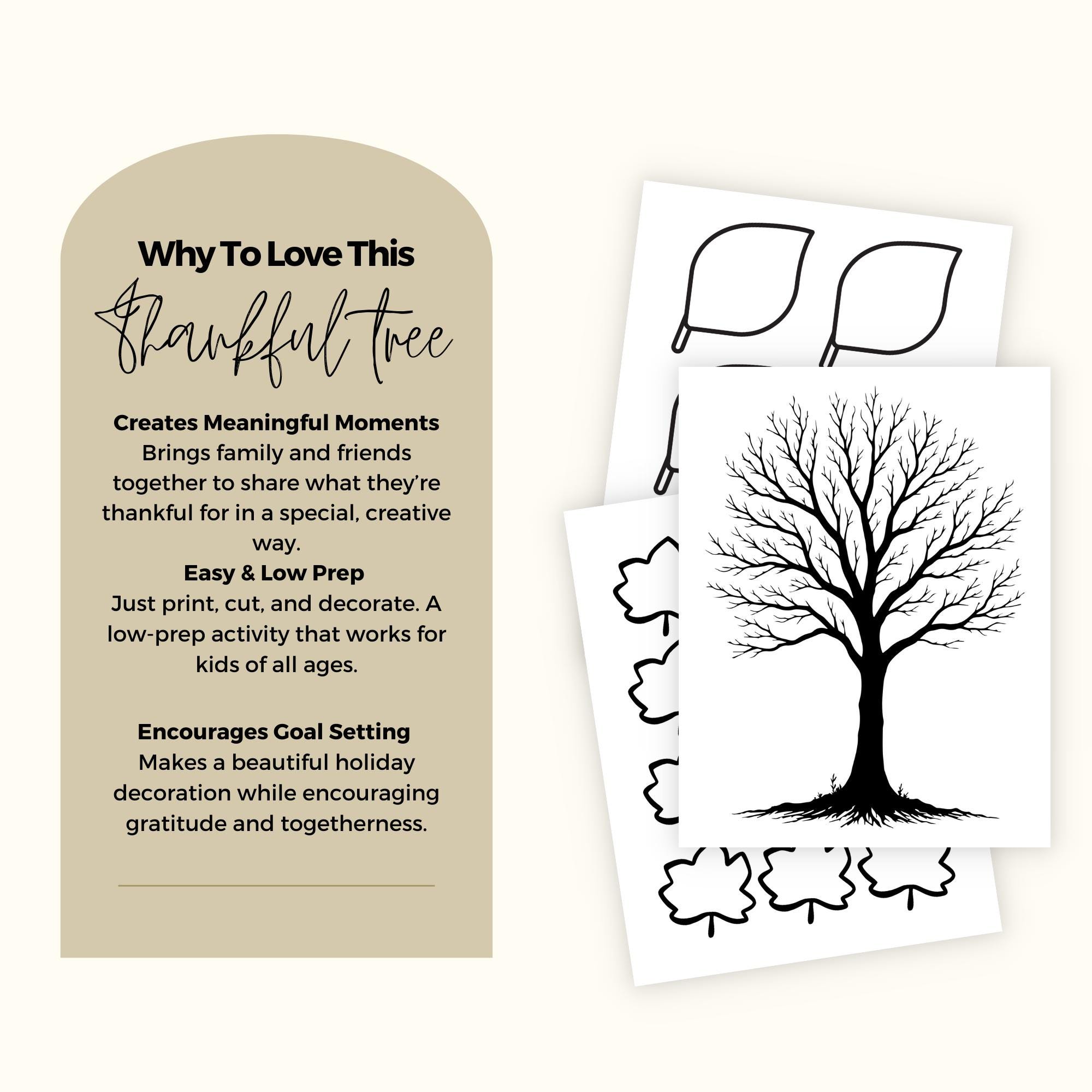 Printable Thankful Tree Craft Thanksgiving Gratitude Tree I Am Thankful ...
