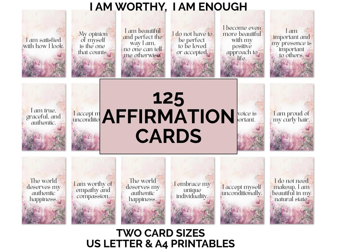 Tarjetas de Afirmaciones Imprimibles para Mujeres, Tarjetas de Visión ...