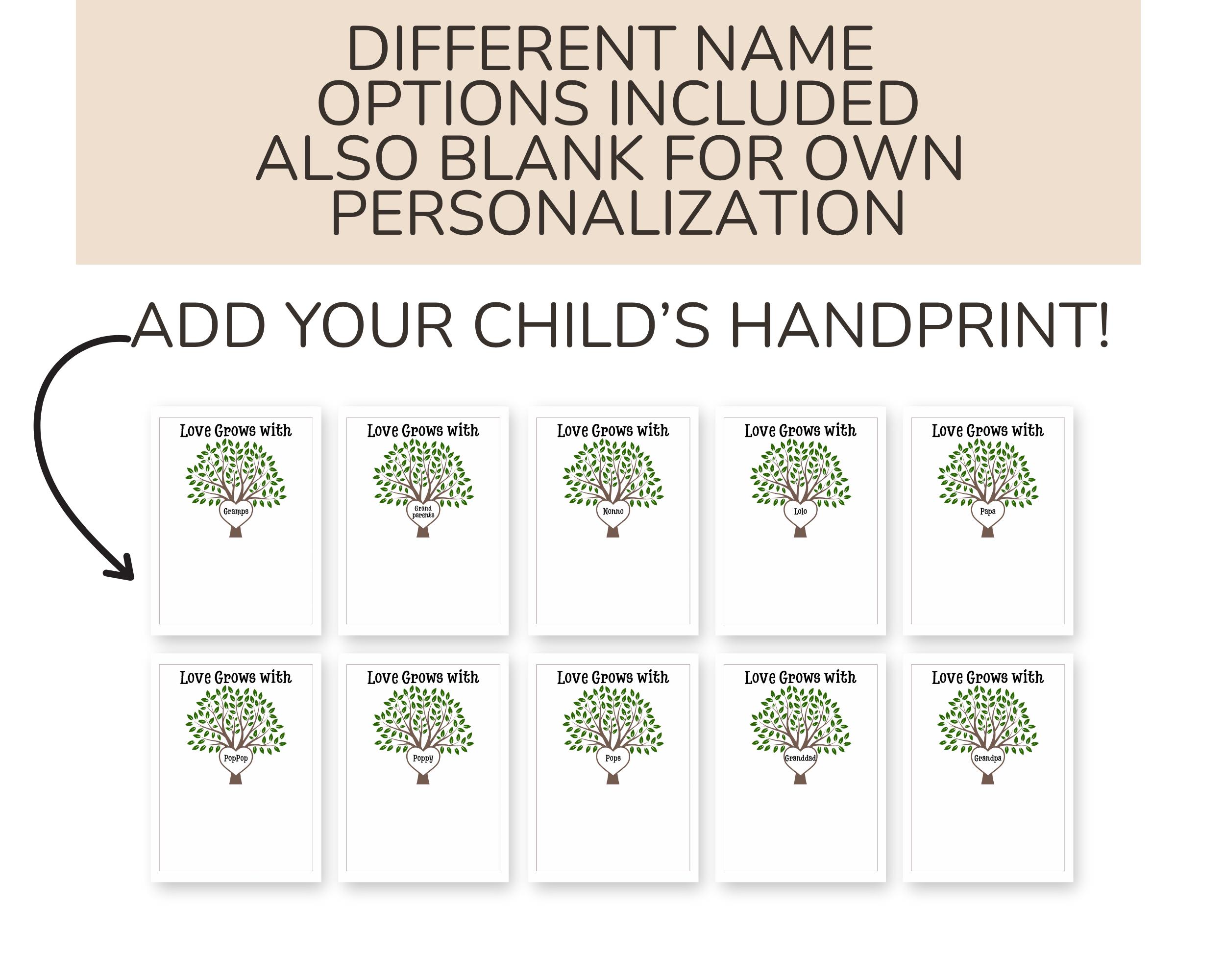 Grandparents Day Handprint Craft Printable Activity Diy Card Grandma ...