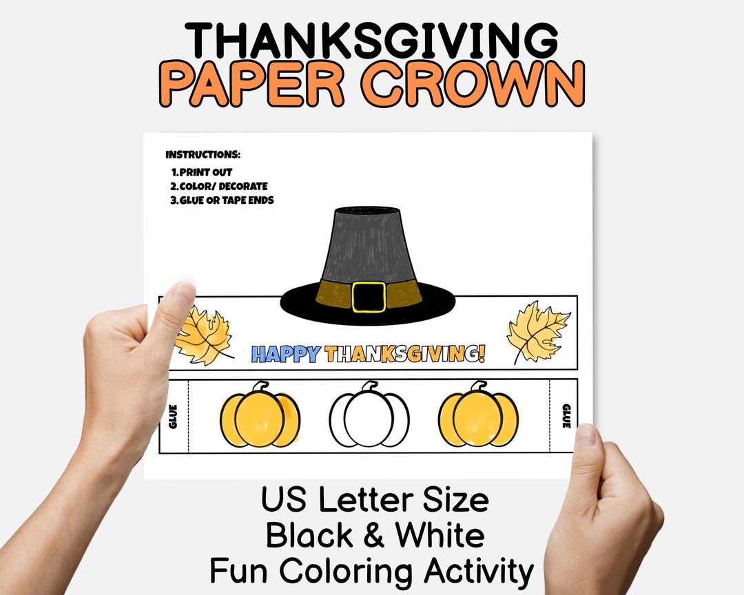 Thanksgiving Day Crafts Thanksgiving Paper Crown Coloring Head Crown ...