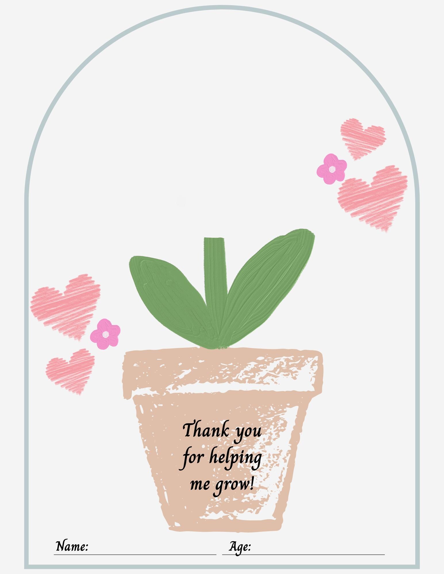 Mother’s Day Handprint Craft | Thank You for Helping Me Grow ...