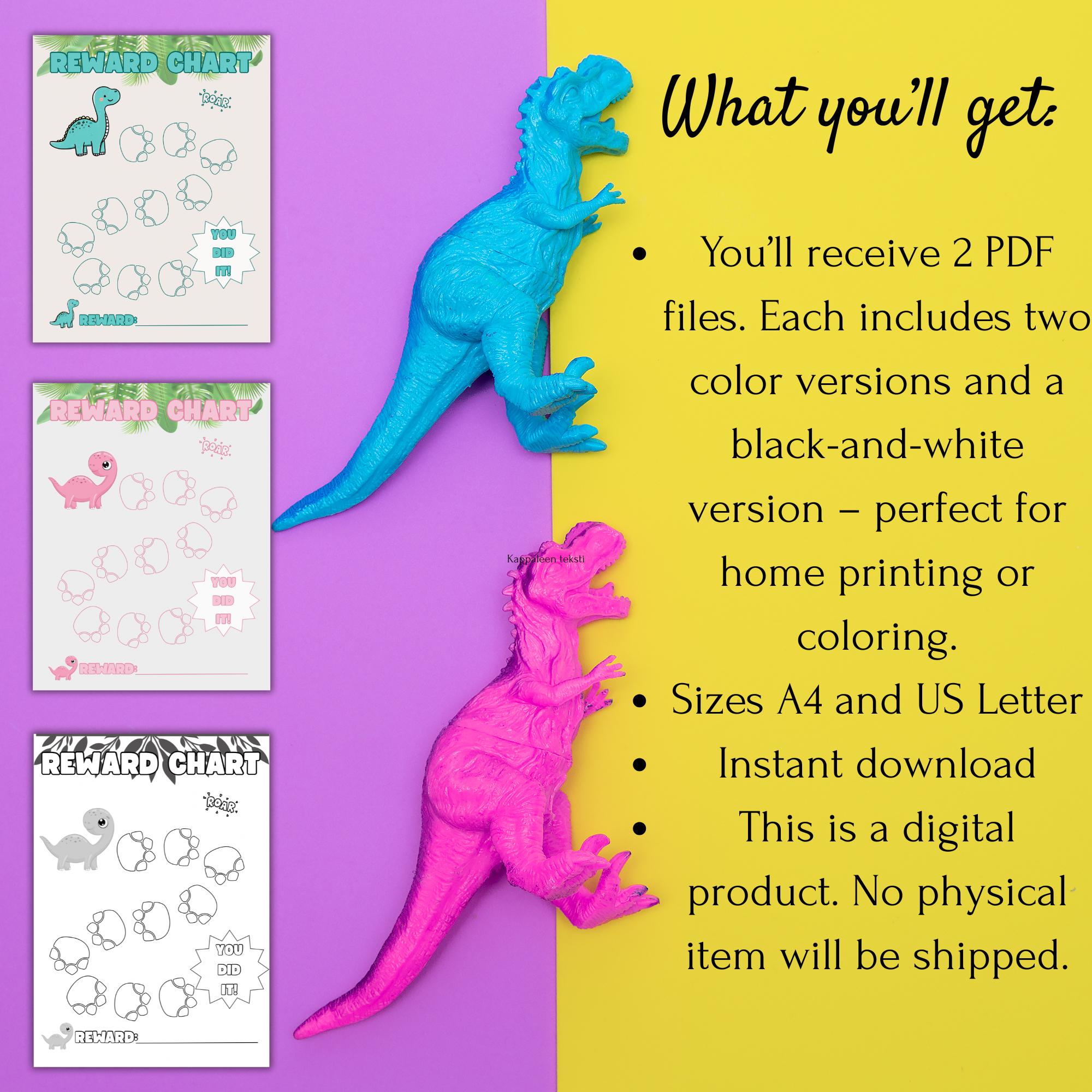 Dinosaur Reward Chart for Kids Printable Behavior Chart Toddler Sticker ...