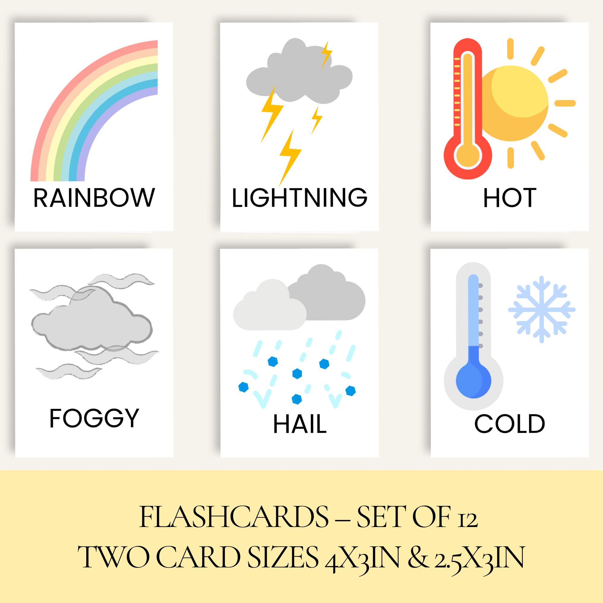 Weather Flashcards for Kids – Montessori-inspired Printable – 12 ...