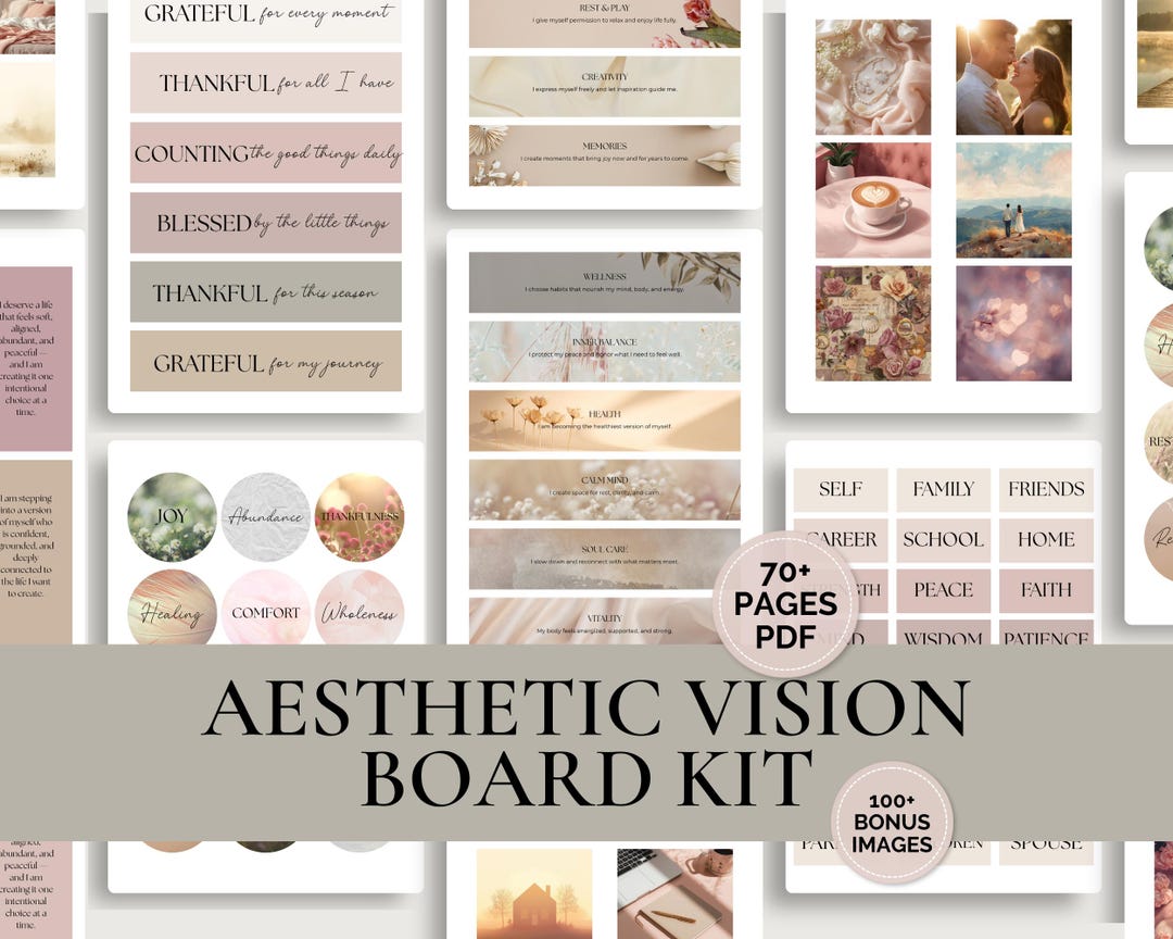 Vision Board Printables, Vision Board Kit, Vision Board Stickers ...