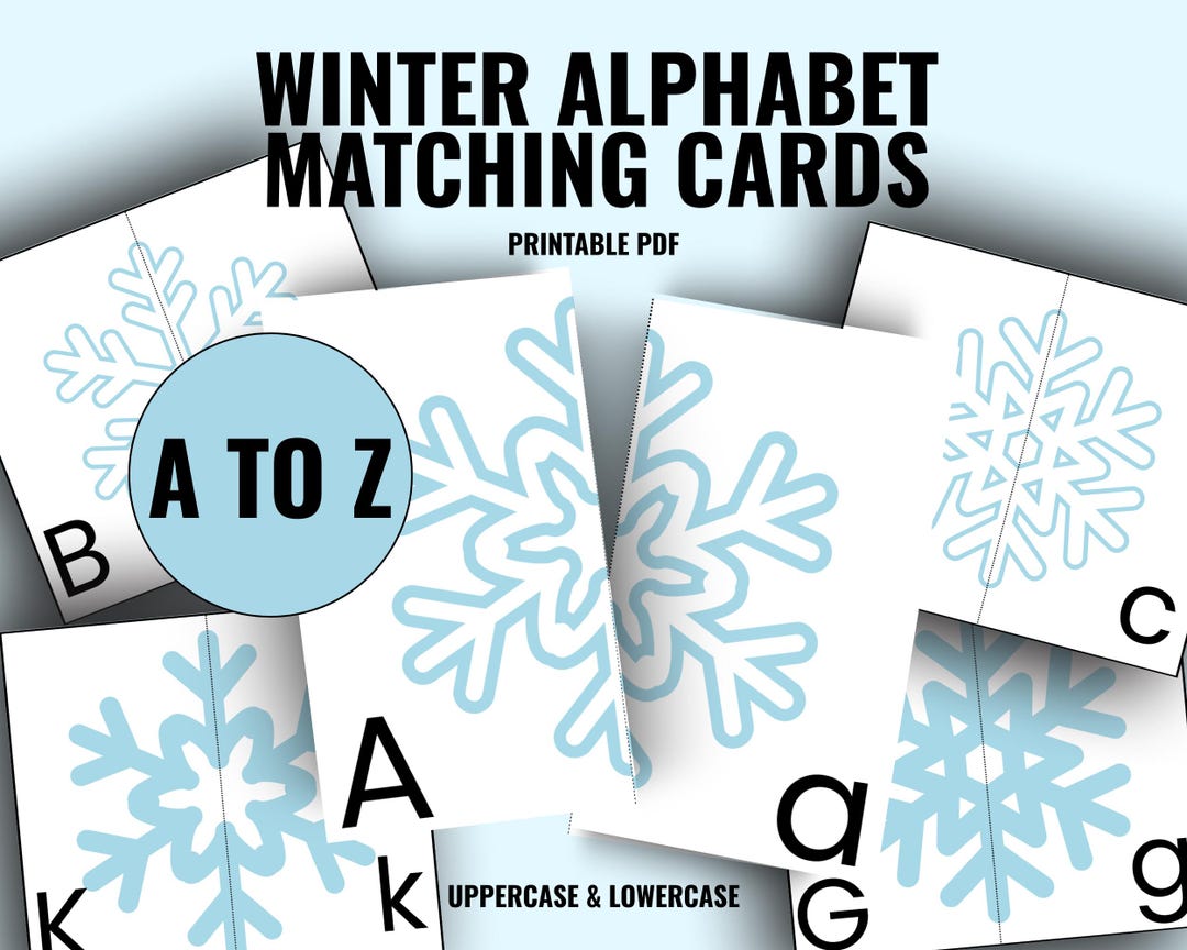 Winter Alphabet Matching Game Printable Uppercase & Lowercase Letter ...