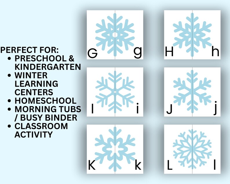 Winter Alphabet Matching Game Printable Uppercase & Lowercase Letter ...