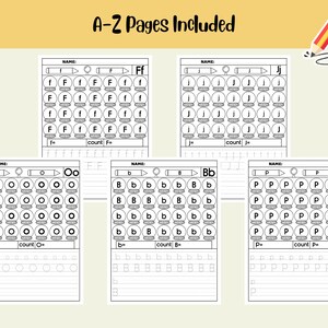 Alphabet Tracing Worksheets Printable for Kids Handwriting Practice ...
