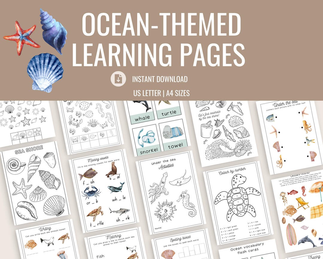 Under the Sea Ocean Activities for Kids Printable Morning Menu for ...