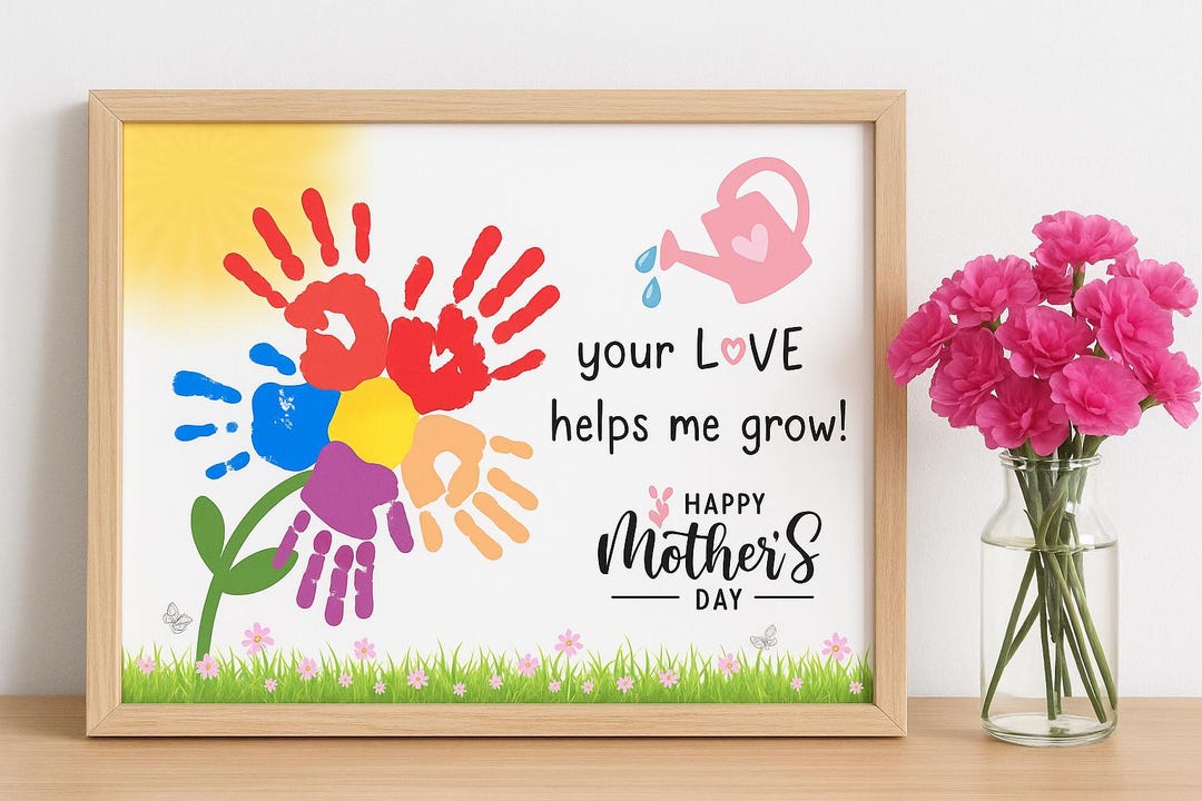 Printable Mother’s Day Handprint Art DIY Keepsake Gift for Mom Gift for ...