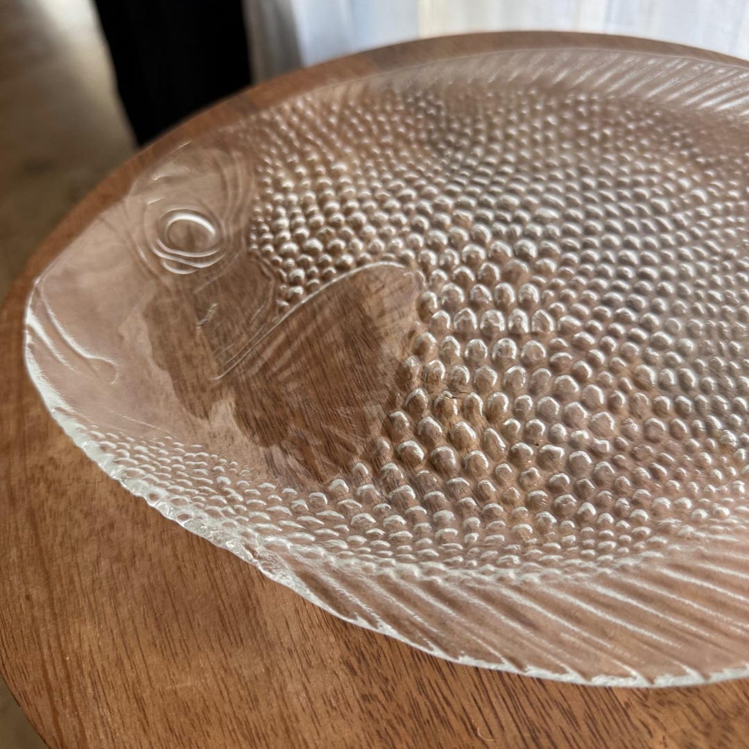 Vintage Arcoroc Clear Glass Fish Shaped Serving Platter Coastal ...