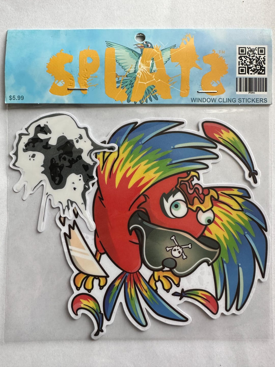 Splatz, Splats, Funny Window Cling Stickers, Caricature Birds, Static ...