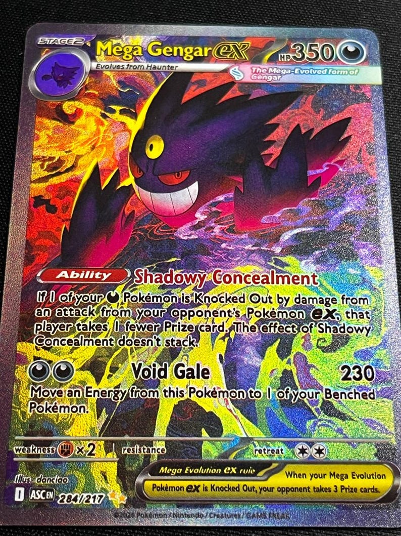 Mega Gengar Ex • HOLO TEXTURED Custom Handmade Proxy/orica • Ascended ...