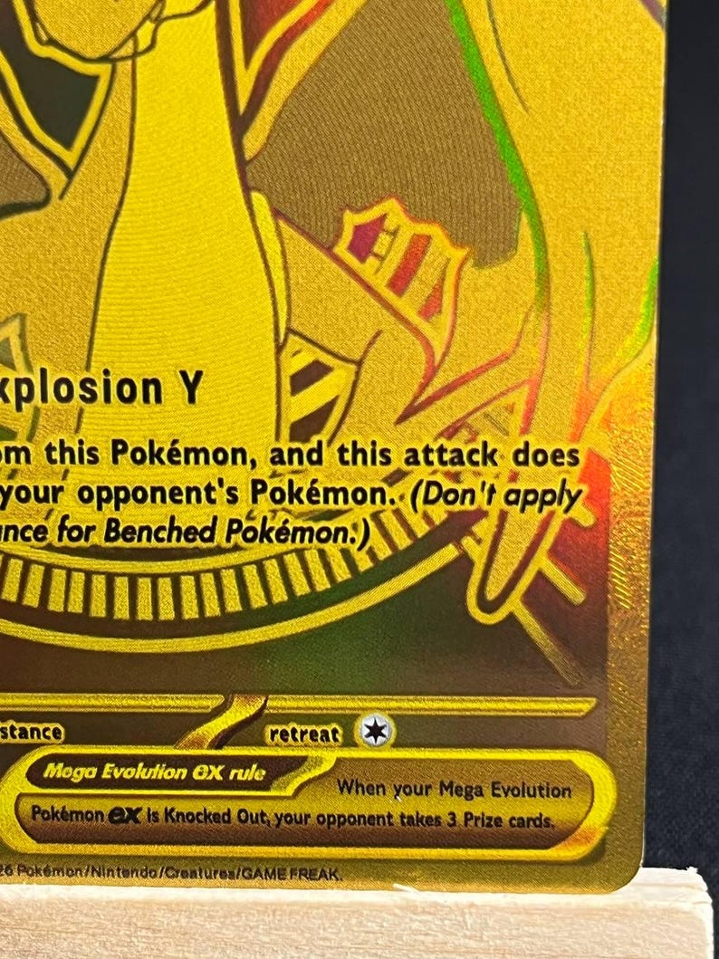 Mega Charizard Y Ex Gold • HOLO TEXTURED Custom Handmade Proxy/orica ...
