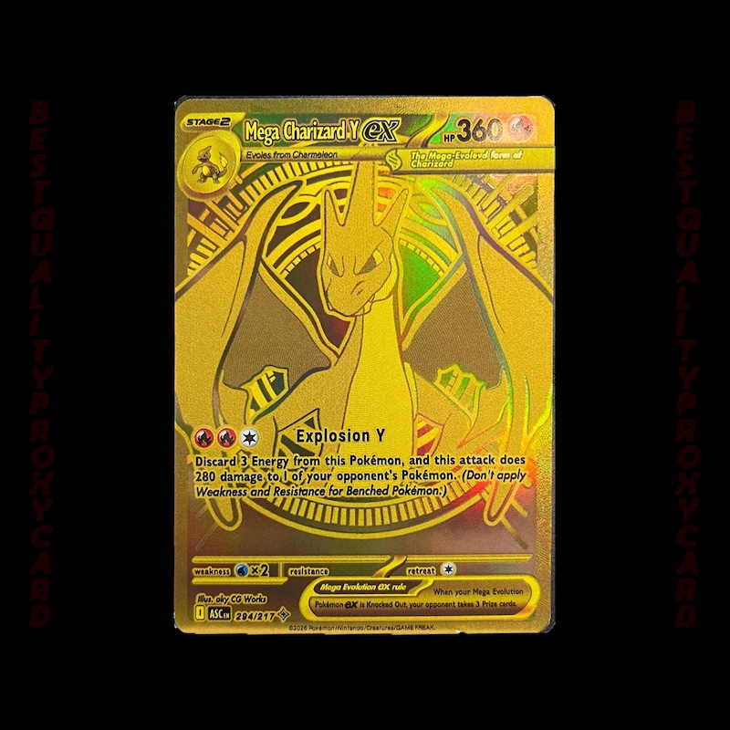 Gold Charizard Cards - Etsy
