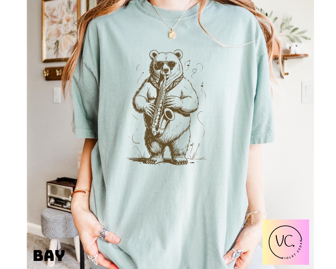 Vintage Bear Playing Saxophone: Comfort Colors Tee - Etsy