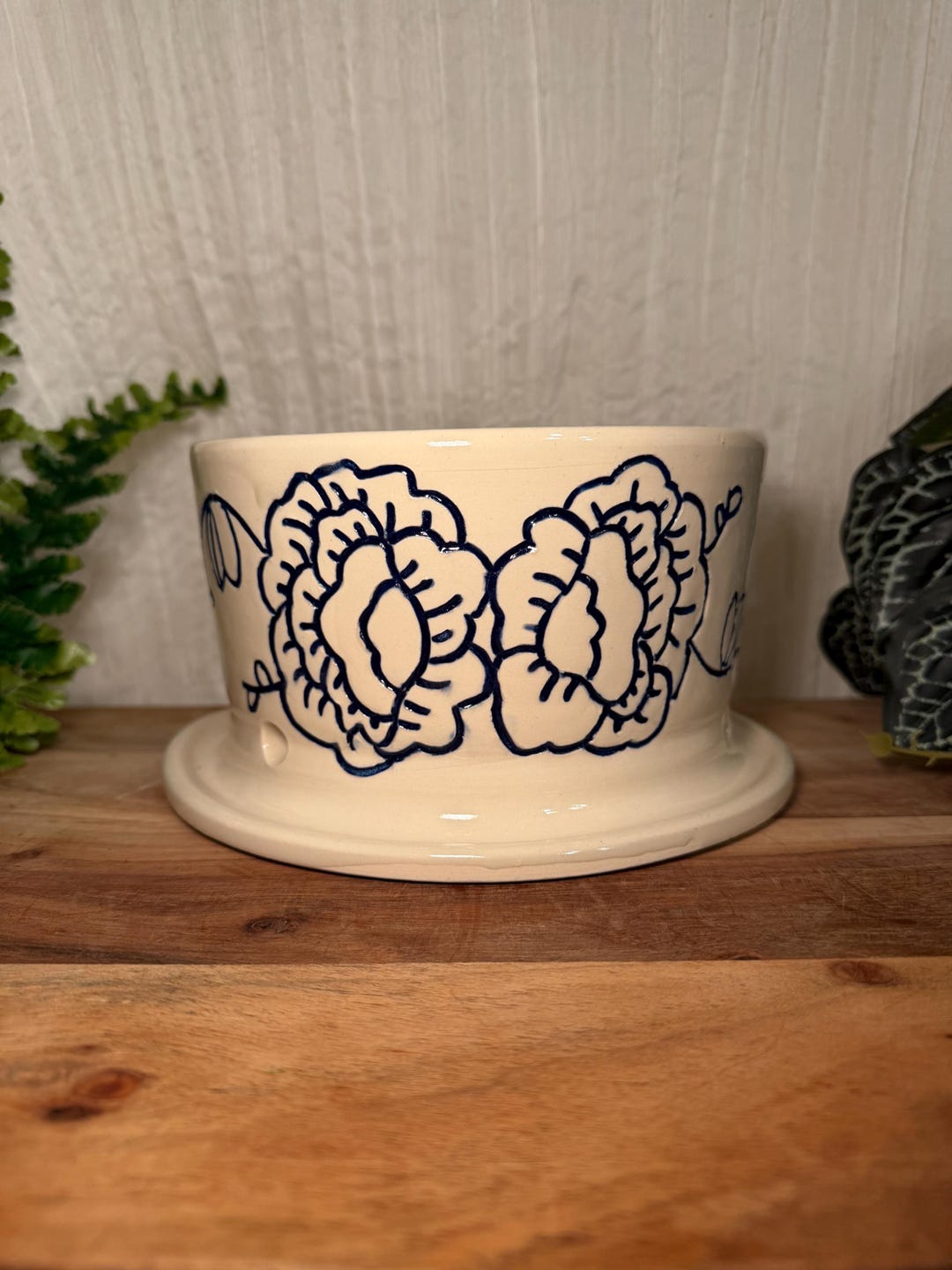 Large Ceramic Planter • 7 Inch Planter, Plant Pot With Drainage and ...