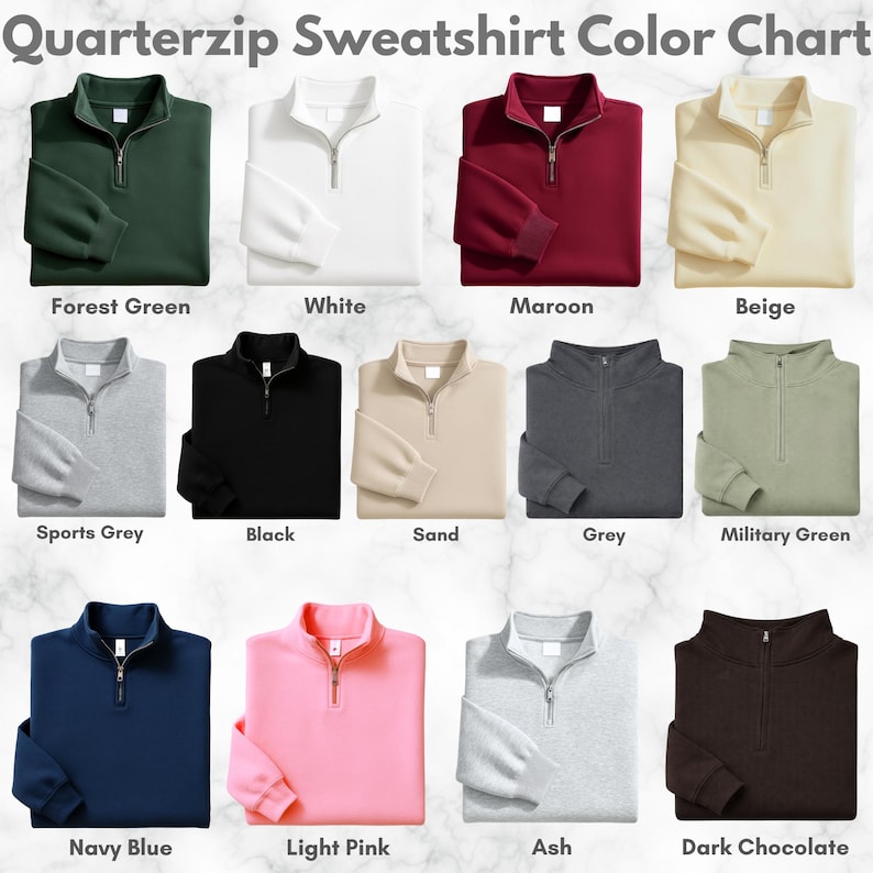 Custom Embroidered Company Logo Quarter Zip Sweatshirt, Team Uniform - Etsy