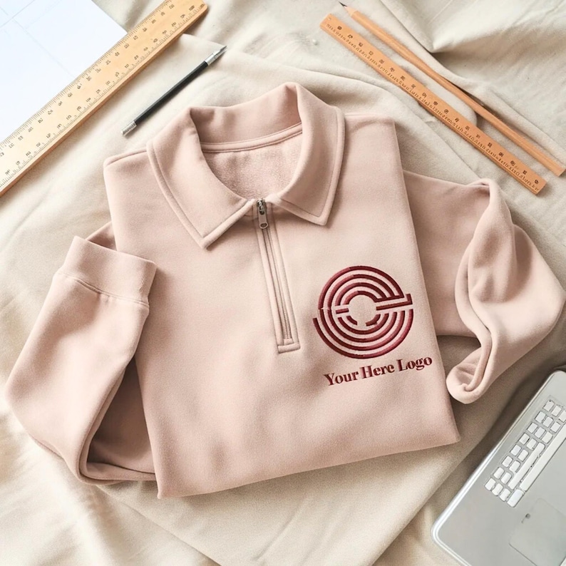 Custom Embroidered Company Logo Quarter Zip Sweatshirt, Team Uniform - Etsy