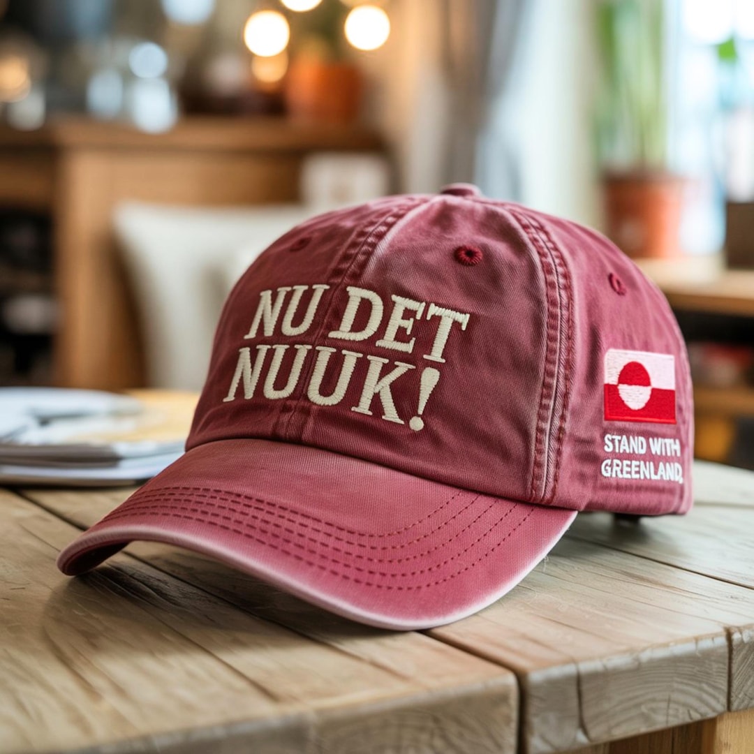 Embroidered Baseball Cap, Nu Det NUUK, Stand With Greenland Washed Hat ...