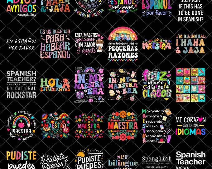 Bundle Spanish Teacher Svg Png, Maestra Svg, Profesora Svg, Spanish Svg ...