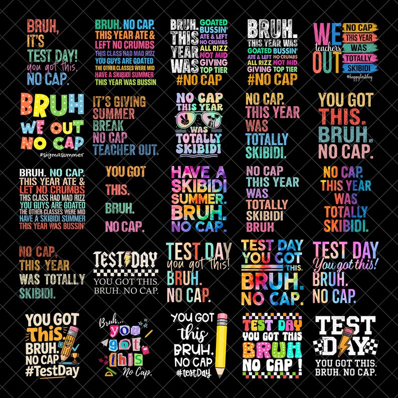 Bruh No Cap Png, Funny Gen A Slang Teachers Happy Last Day of School ...