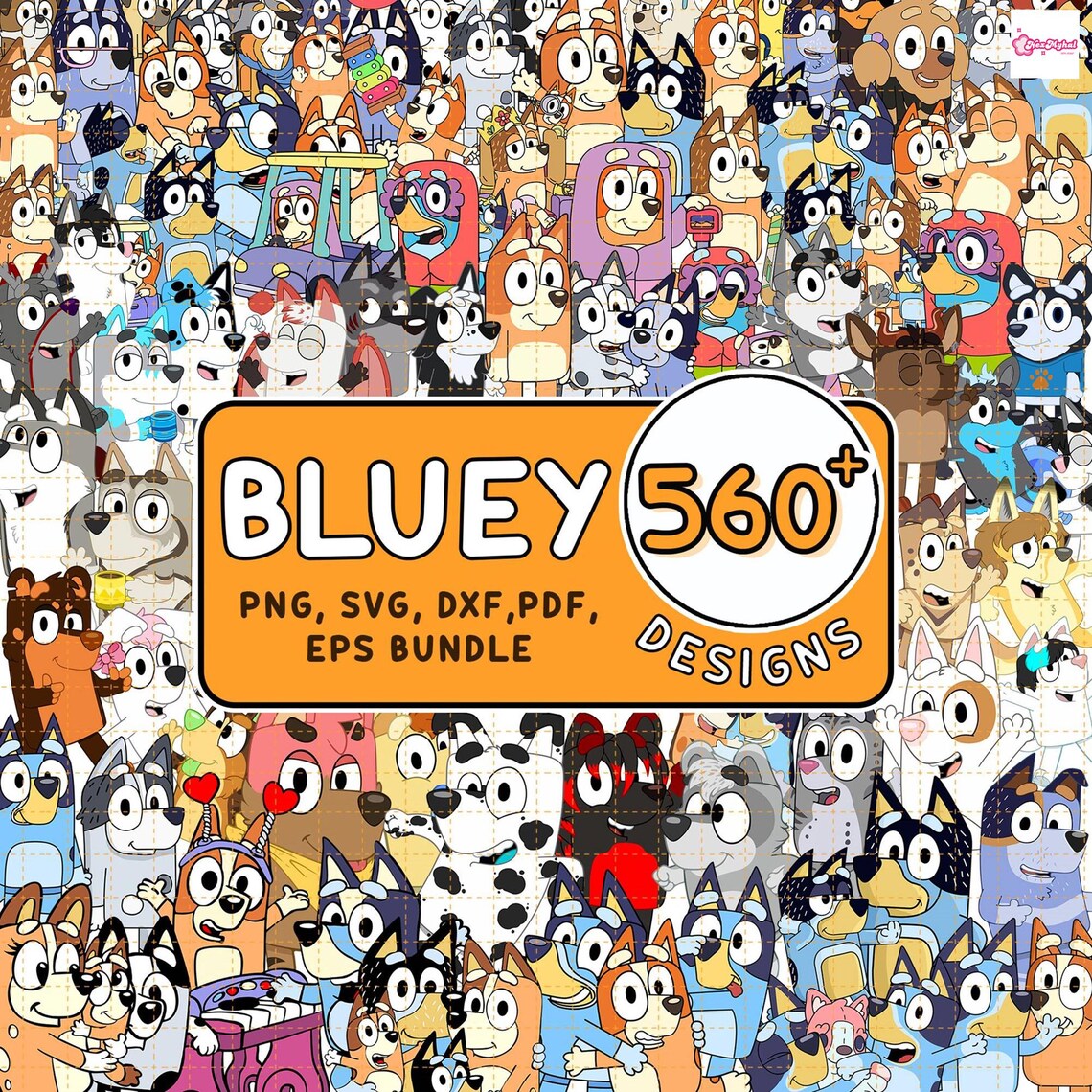 Mega Bluey Png Svg Bundle, Bluey Cut Files for Cricut, Bluey Svg ...