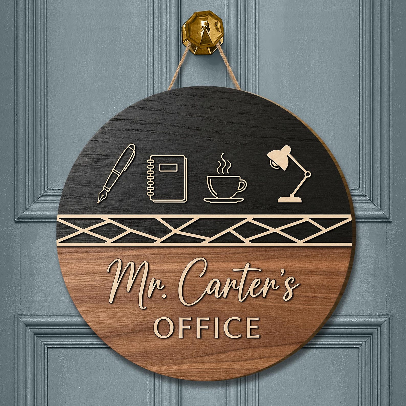 Personalized Wood Office Door Sign: Custom Name Plaque, Professional ...