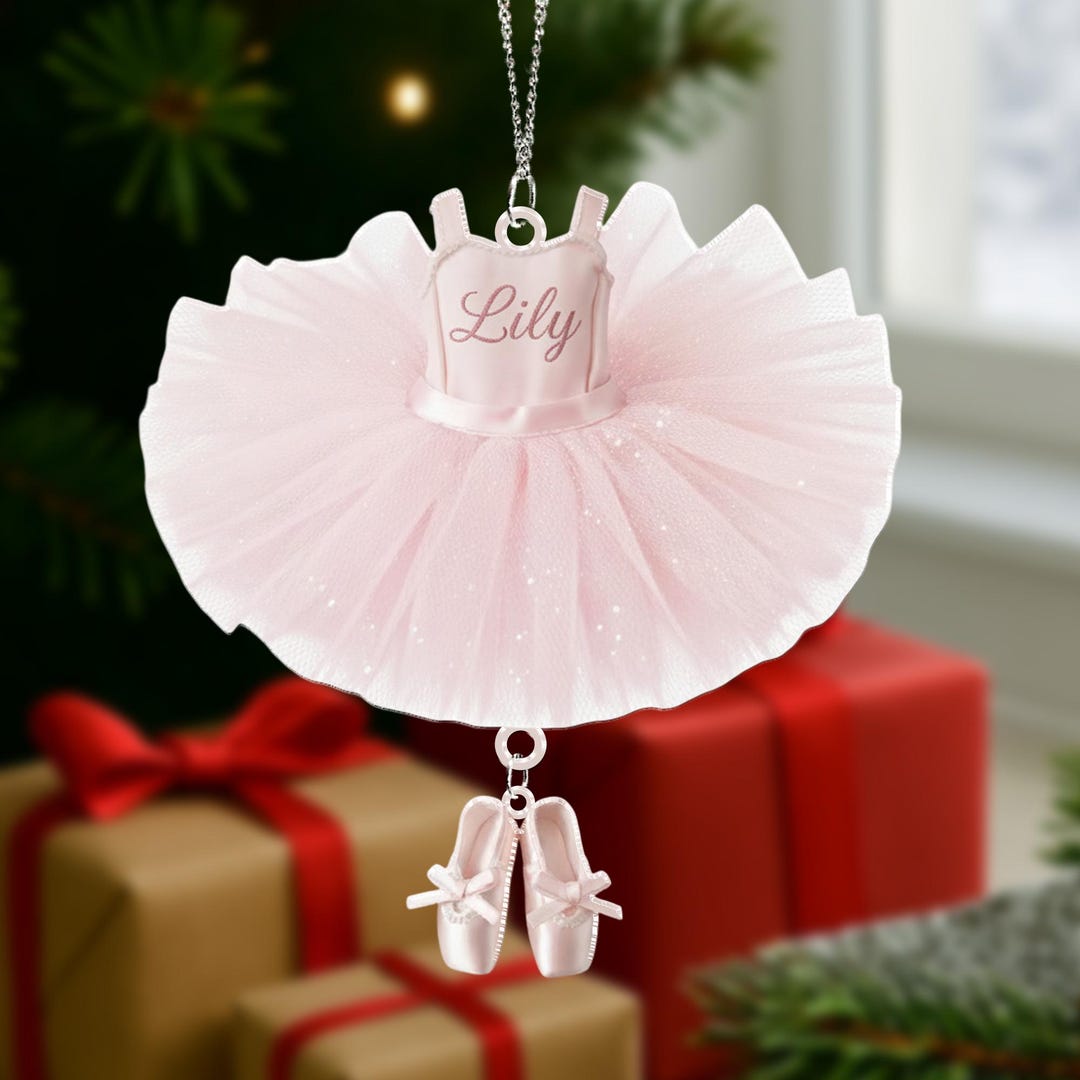 Personalized Ballerina Tutu Ornament With Name, Ballet Shoes Charm ...