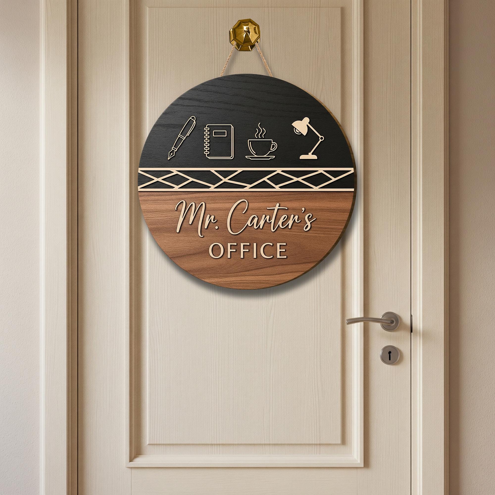 Personalized Wood Office Door Sign: Custom Name Plaque, Professional ...