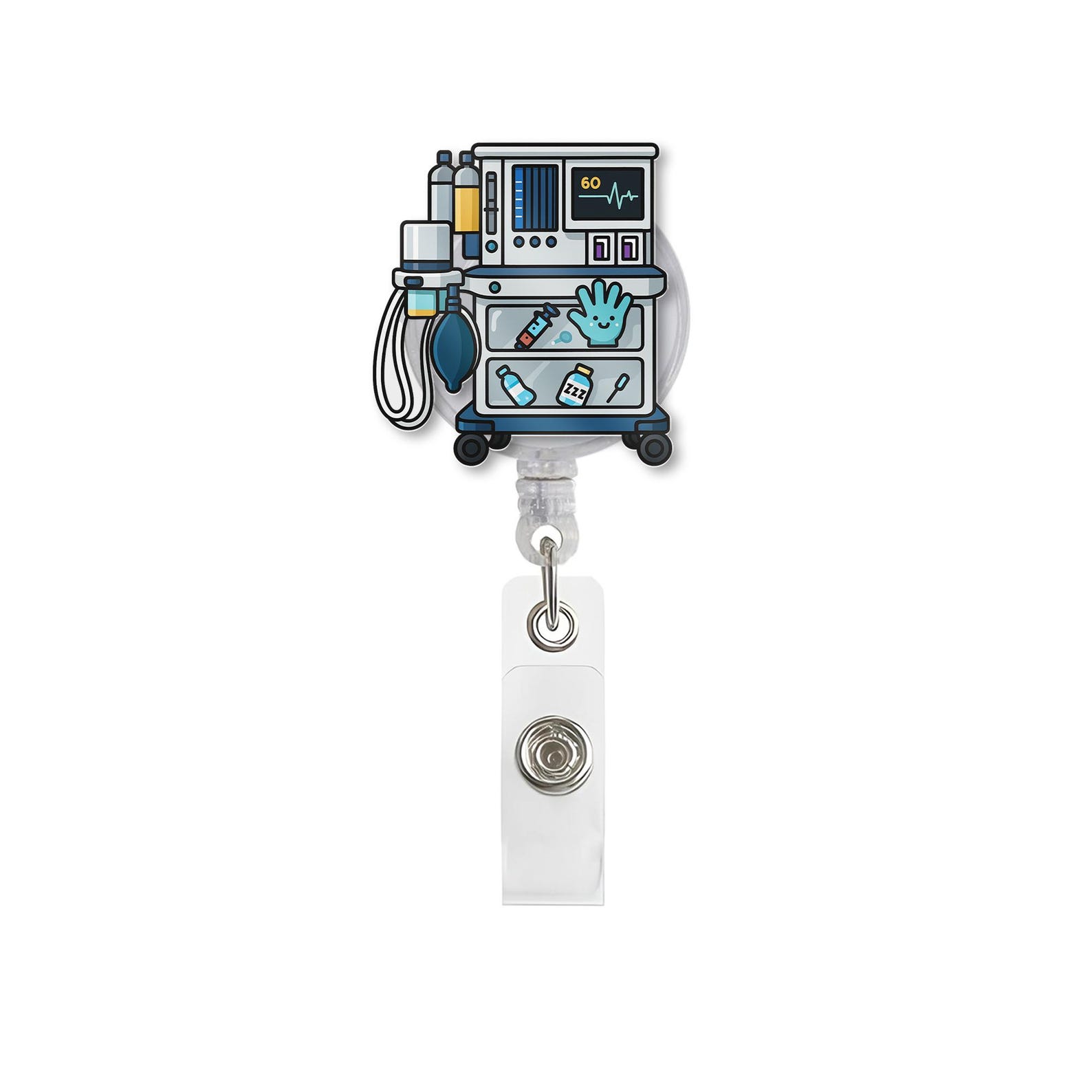 Anesthesia Machine Badge Reel: Acrylic Nurse ID Clip - Etsy