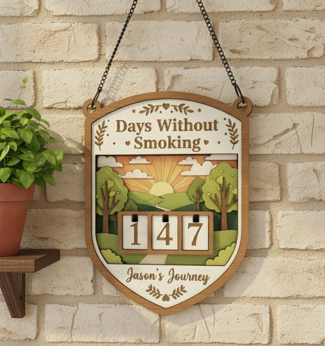 Personalized Quit Smoking Tracker Sign: Days Without Smoking Counter ...
