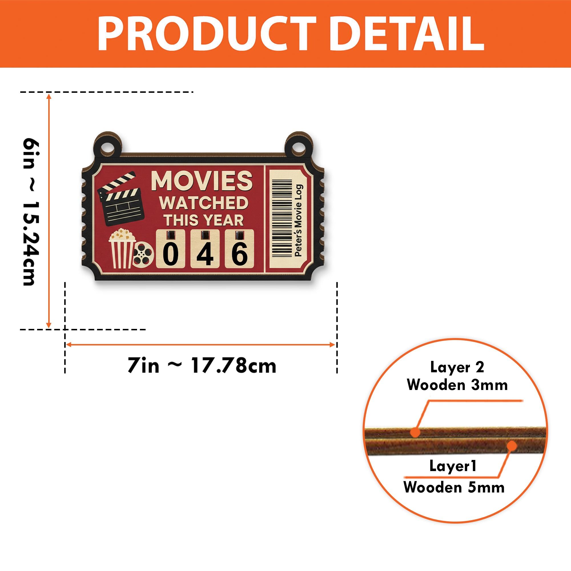 Movies Watched This Year Counter Sign With Interchangeable Tiles ...